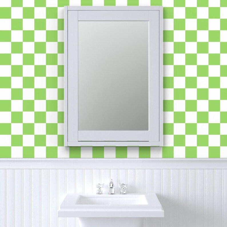 80s Checkered Removable Peel and Stick Wallpaper - Lime Green Neon ...