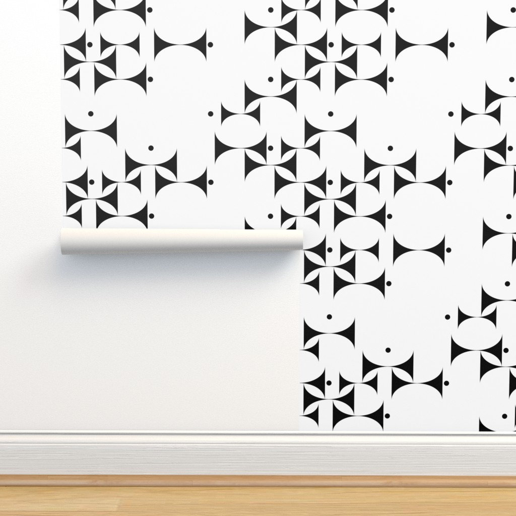 Abstract Wallpaper Ping Pong by Alchemiedesign Black and - Etsy