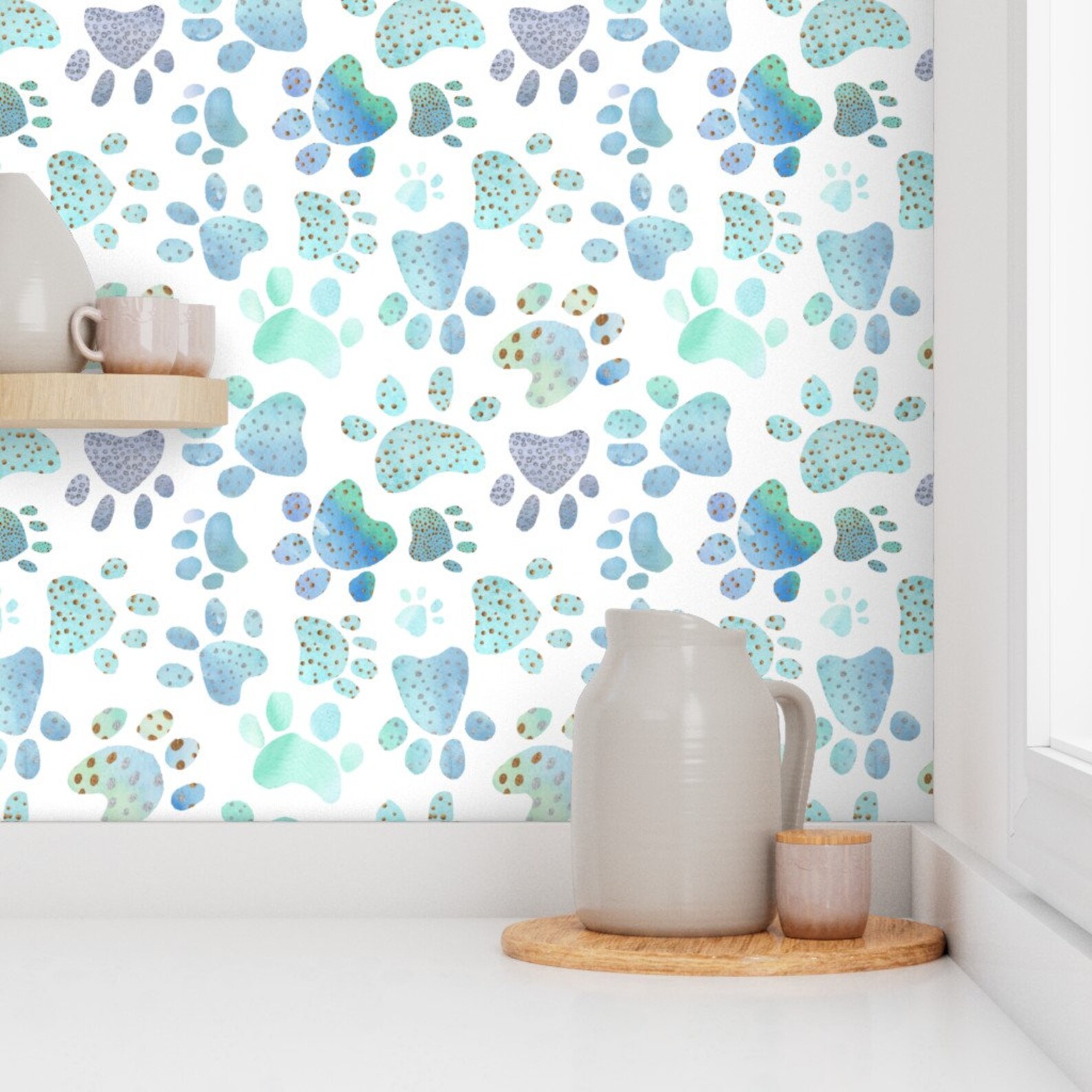 Paw Prints Wallpaper Paw Prints Blue by Emerysmithstudio Cat Dog Cute ...