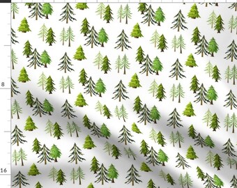Pine Trees Fabric by the Yard. Quilting Cotton Poplin - Etsy