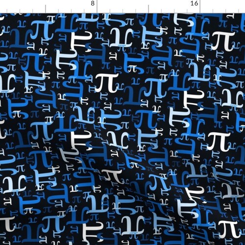 Pi Day Fabric Pieces of Pi black Blue by Robyriker Pi - Etsy