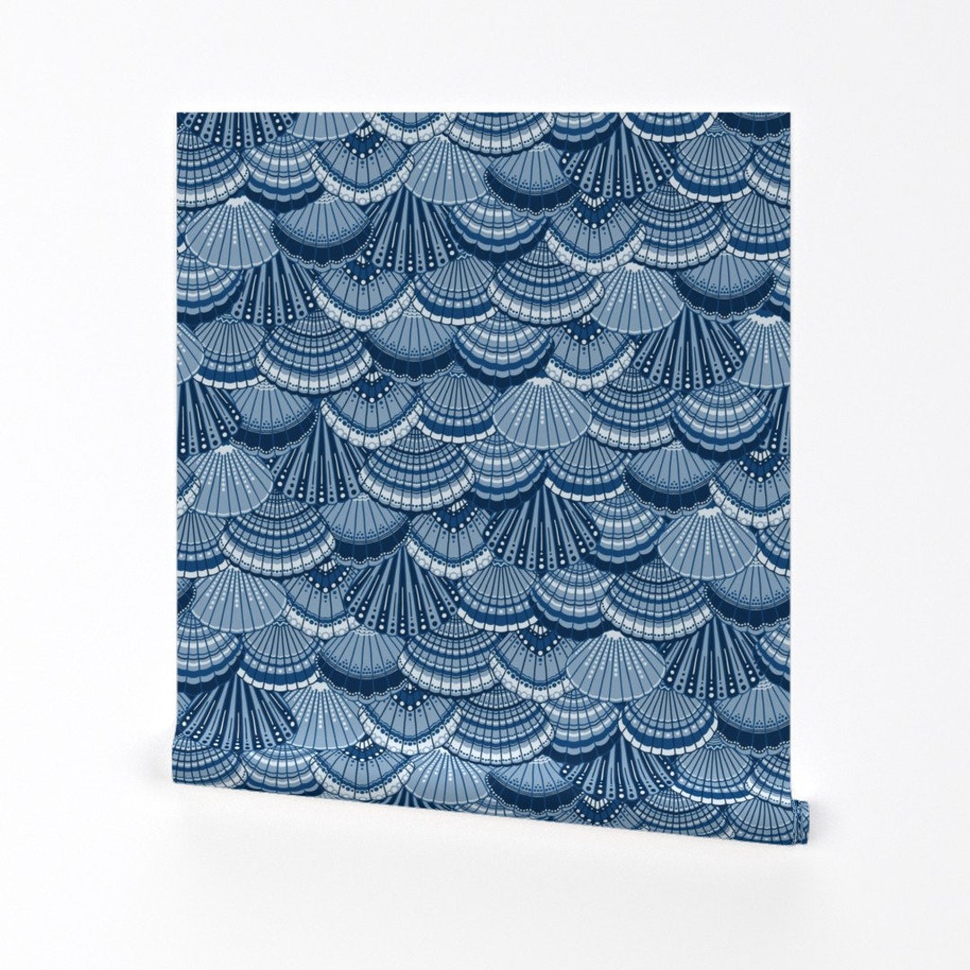 Seashell Wallpaper She Sells Seashells by Figandfossil Blue Nautical ...