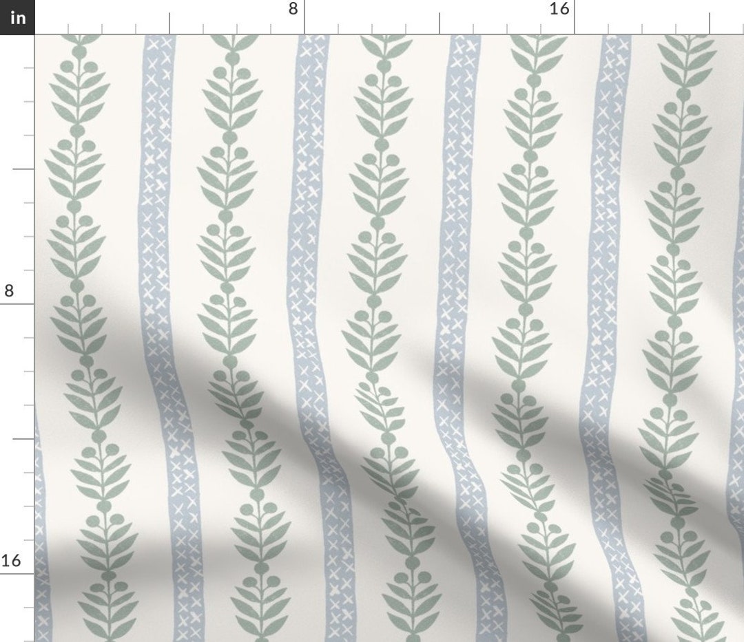 Blue Regency Stripe Fabric Georgiana Stripe by - Etsy