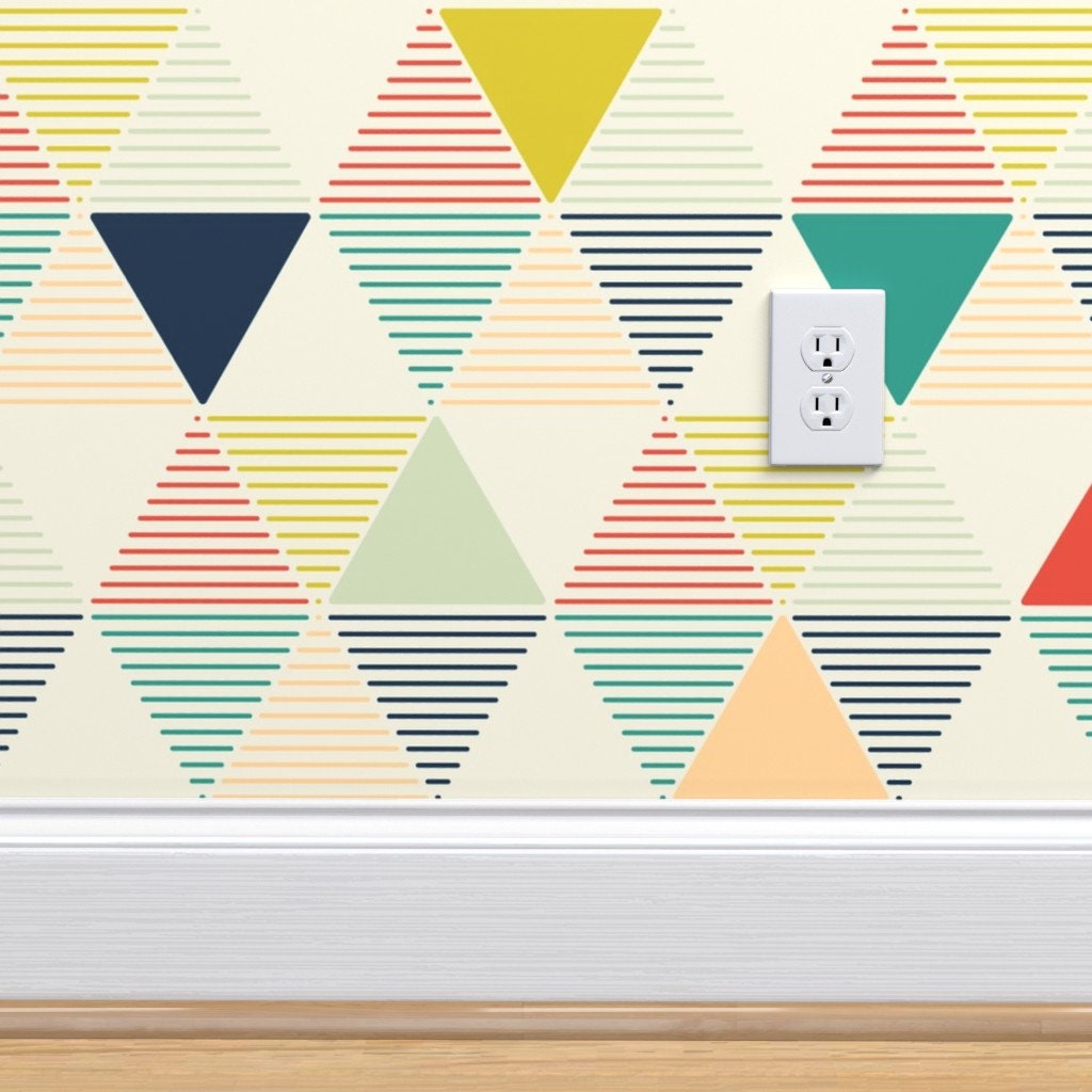 Triangle Wallpaper Modern Geometric by Lemonni Modern | Etsy
