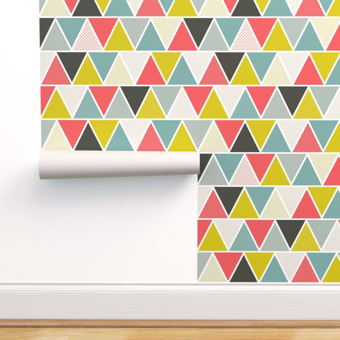 Triangle Wallpaper Triangulum Modern Geometric By | Etsy