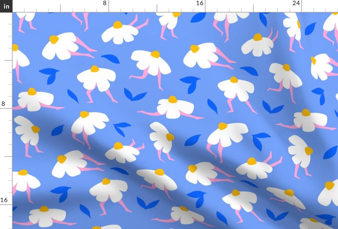 Weird Flower Apparel Fabric - Whimsy Daisy by Dominique_vari - Boho ...