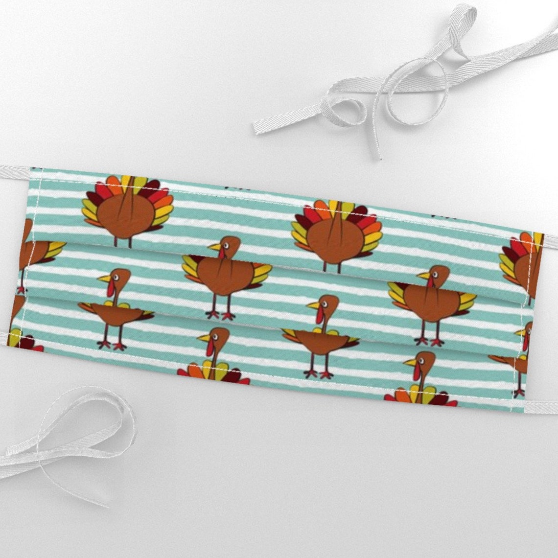 Thanksgiving Turkey Fabric Turkey on Stripes Thanksgiving | Etsy