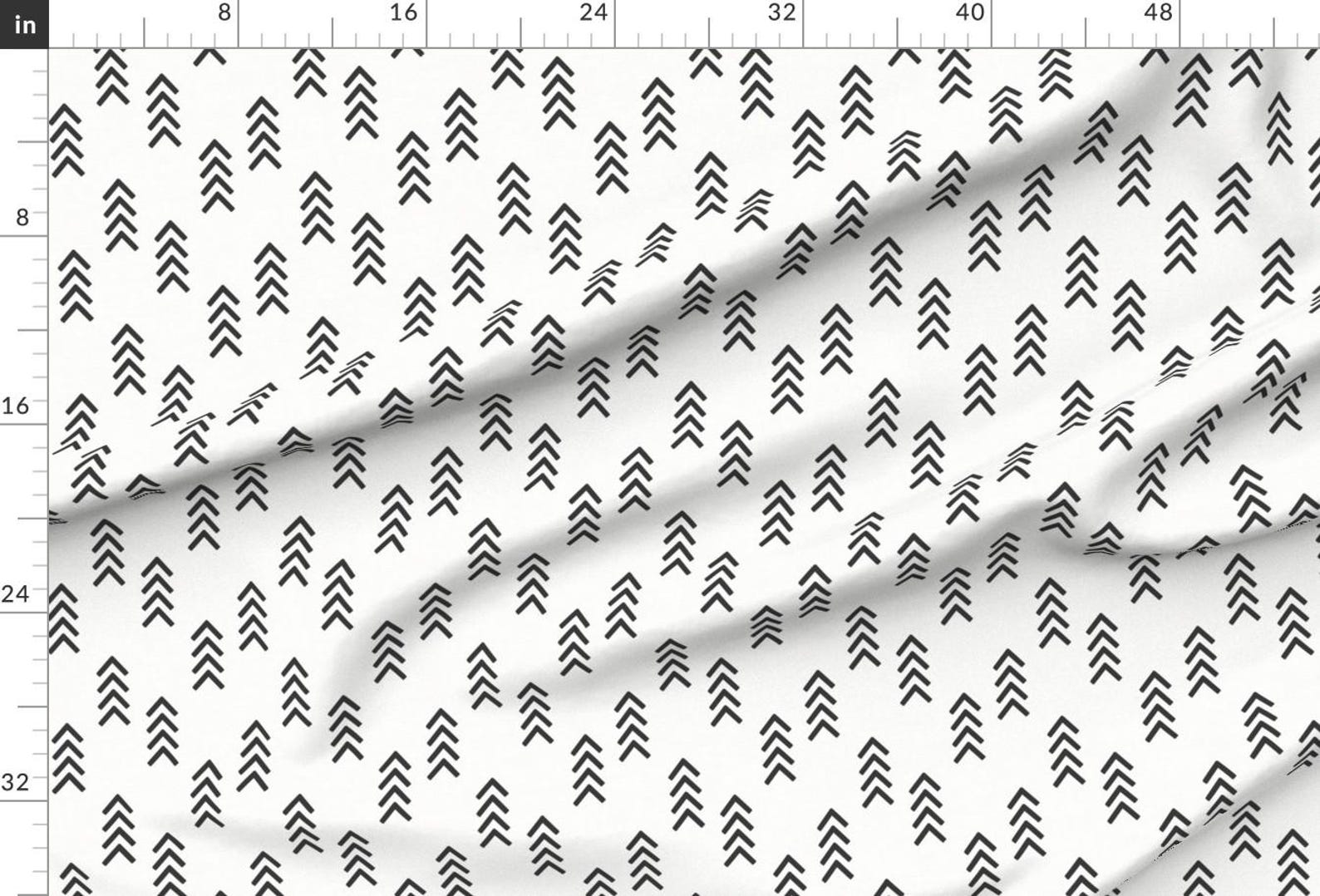 Black Arrows on White Fabric - Arrow Stripes by Littlearrowdesign ...