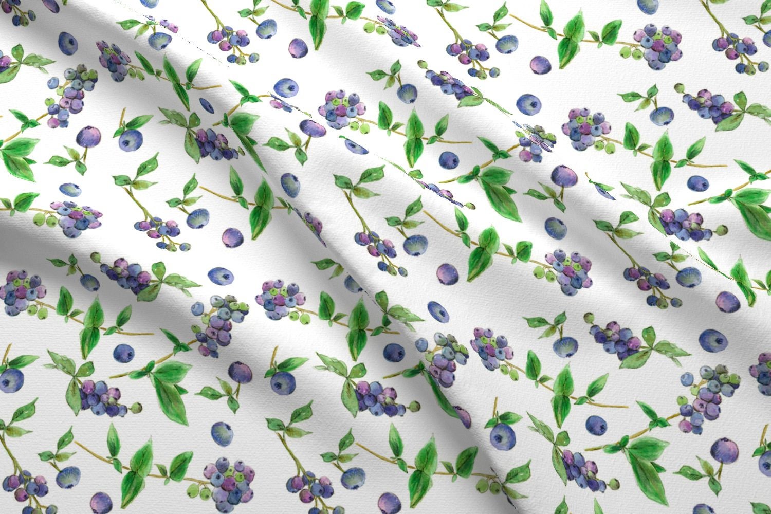 Summer Blueberries Fabric Blueberries By Countrygarden | Etsy