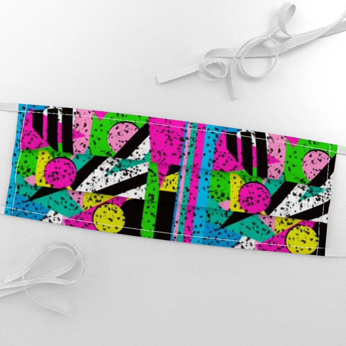 80s Retro Geometric Triangles Fabric 80'S Shape Splatter | Etsy