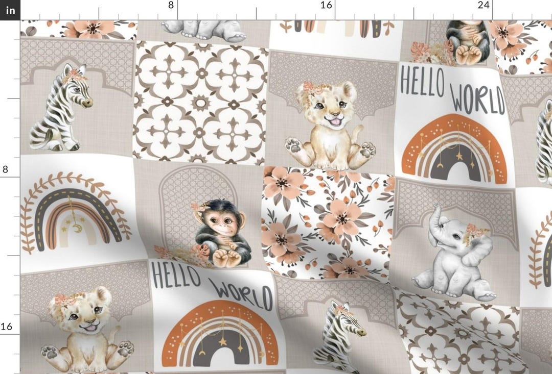Safari Cheater Quilt Fabric - Boho Safari by Twoduckssewingco - Baby ...