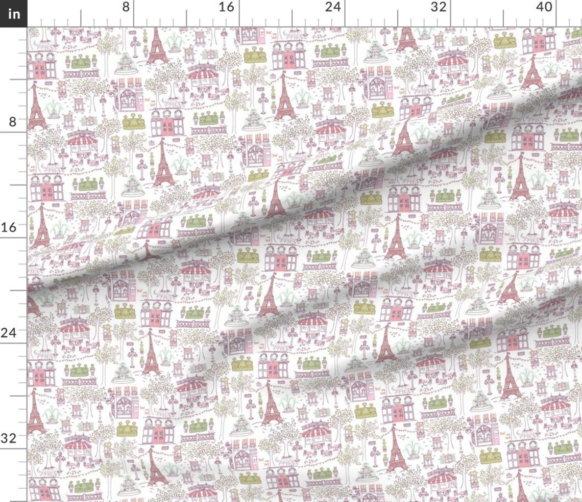 Girly Parisian Fabric Parisian Stroll in Antoinette by - Etsy