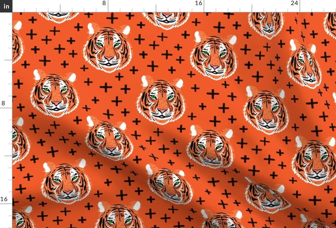 Orange Tiger Fabric - Tigers, Tigers, Tigers by Vo Aka Virginiao ...