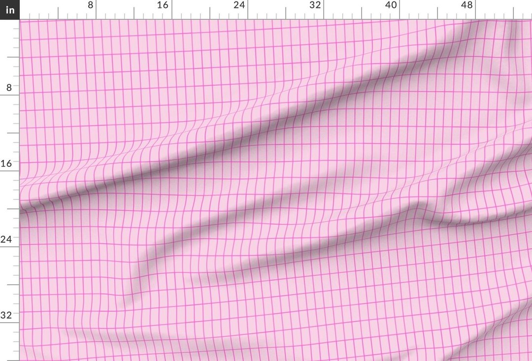 Bold Pink Geometric Extra Wide Sateen Fabric Hot Pink Grid Cardinal ...
