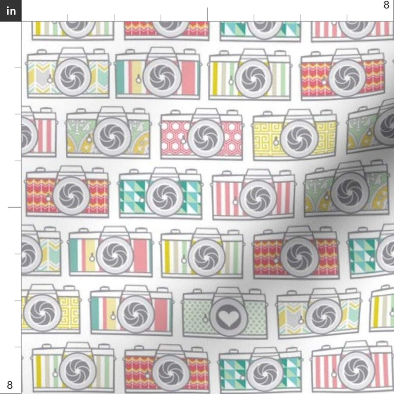 Colorful Cameras Fabric Mutli Pattern Camera Collection by | Etsy