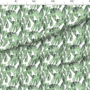 Leaves Fabric Goddess Leaf Green and White by Schatzibrown Swim ...