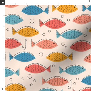 Fish Fabric One Fish Two Fish by Megdig Design Marine Animals Ocean Sea ...