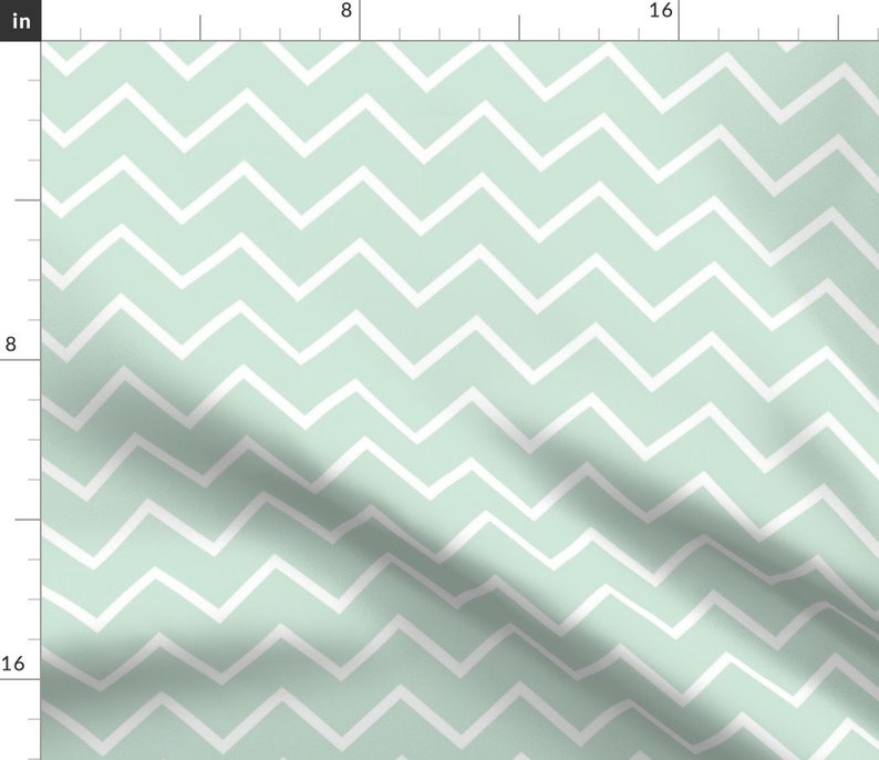 Chevron Fabric Mint Chevron Custom Fabric by Little Arrow - Etsy