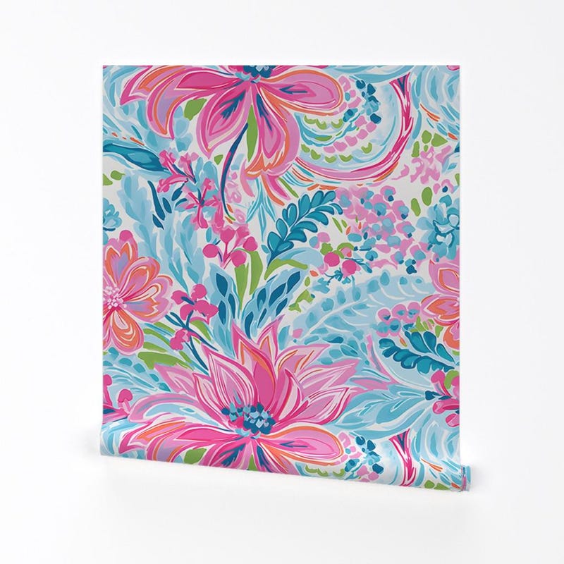 Pink Beach Wallpaper Blue - Etsy