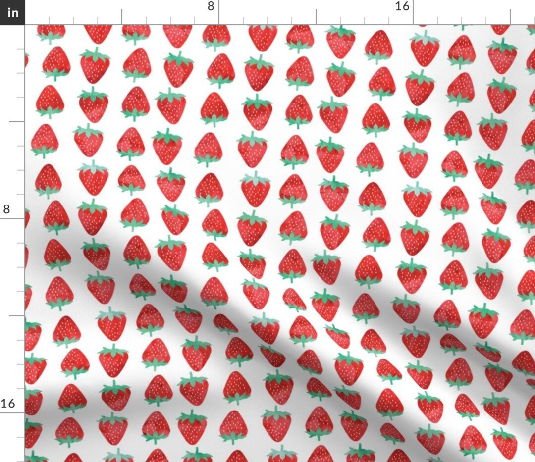 Strawberries Fabric Strawberry Custom Fabric by Little Arrow Design ...