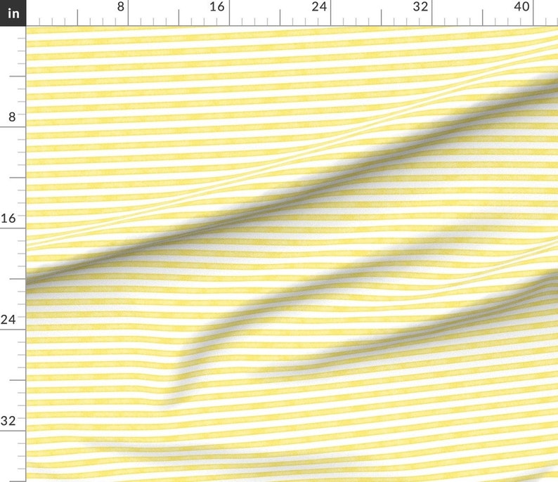 Yellow Stripes Fabric Salted Watercolor Stripes Yellow by | Etsy