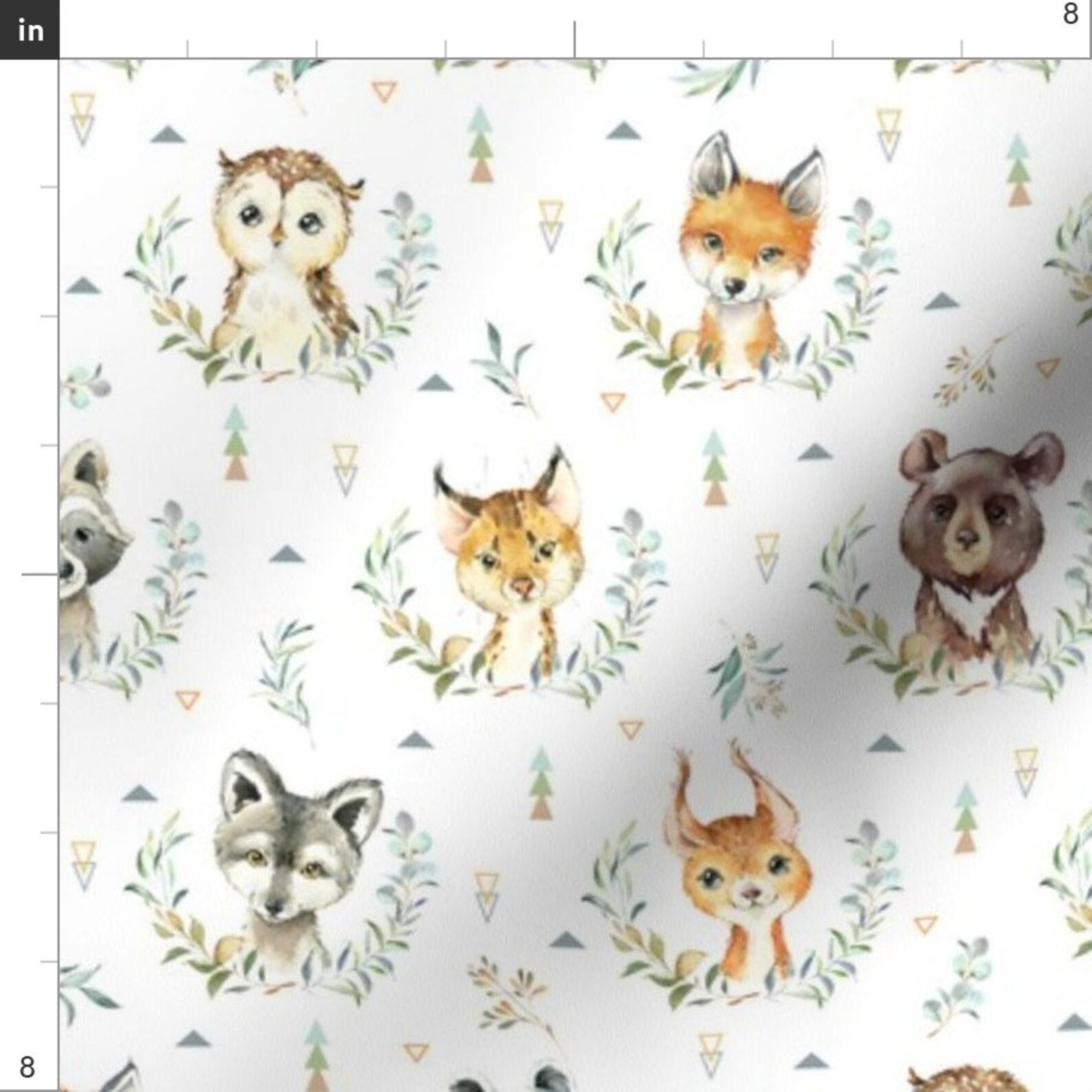 Woodland Babies Fabric Woodland Animals Baby Nursery Smaller - Etsy