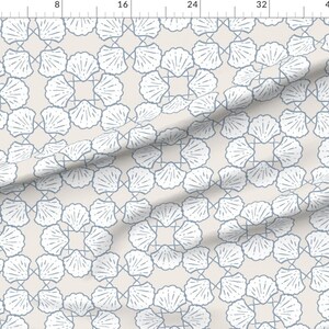 Clamshell Fabric Seashell Treillis by Summerhouse_studio Seashells Blue ...