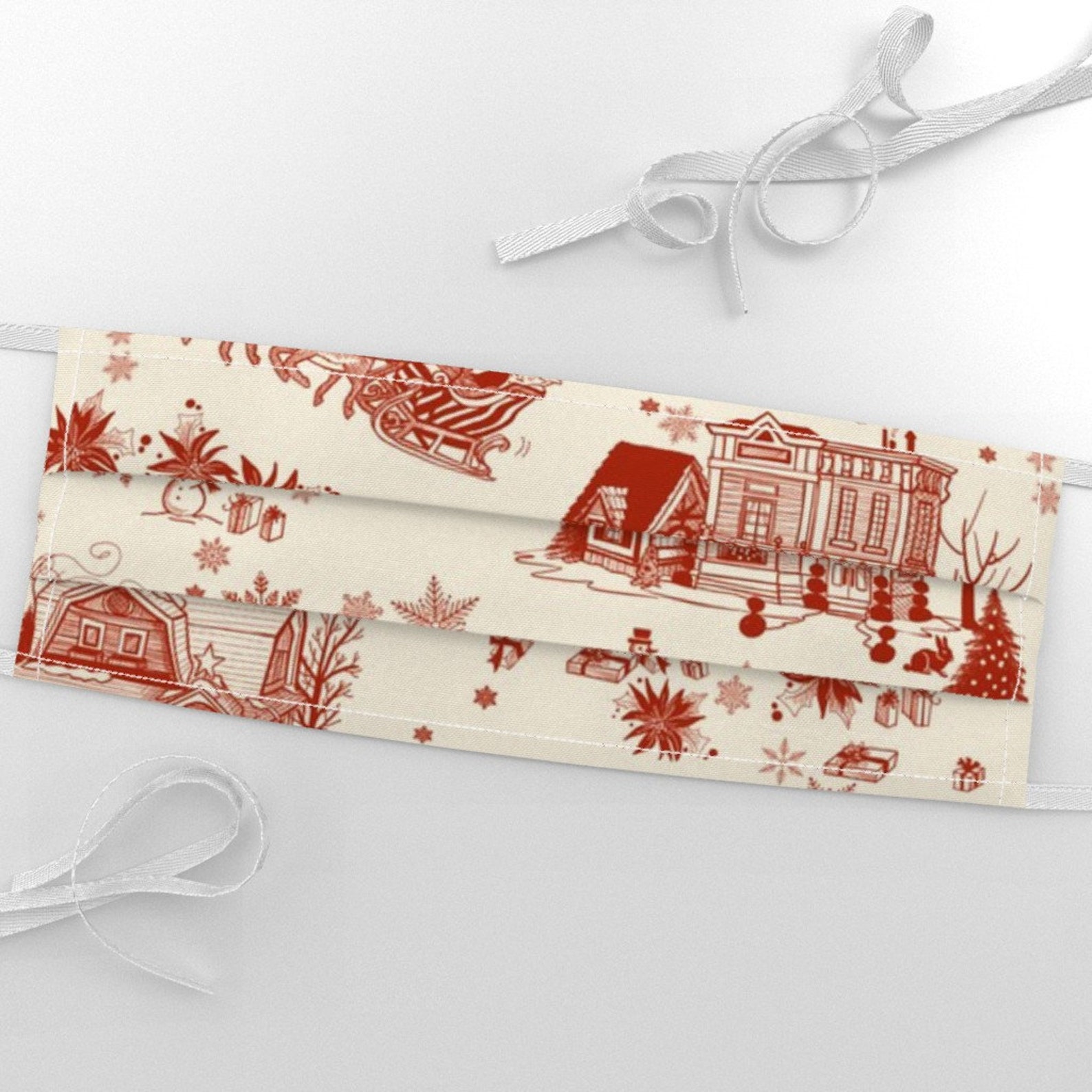 Christmas Fabric Christmas Village Toile by Stacystudios - Etsy