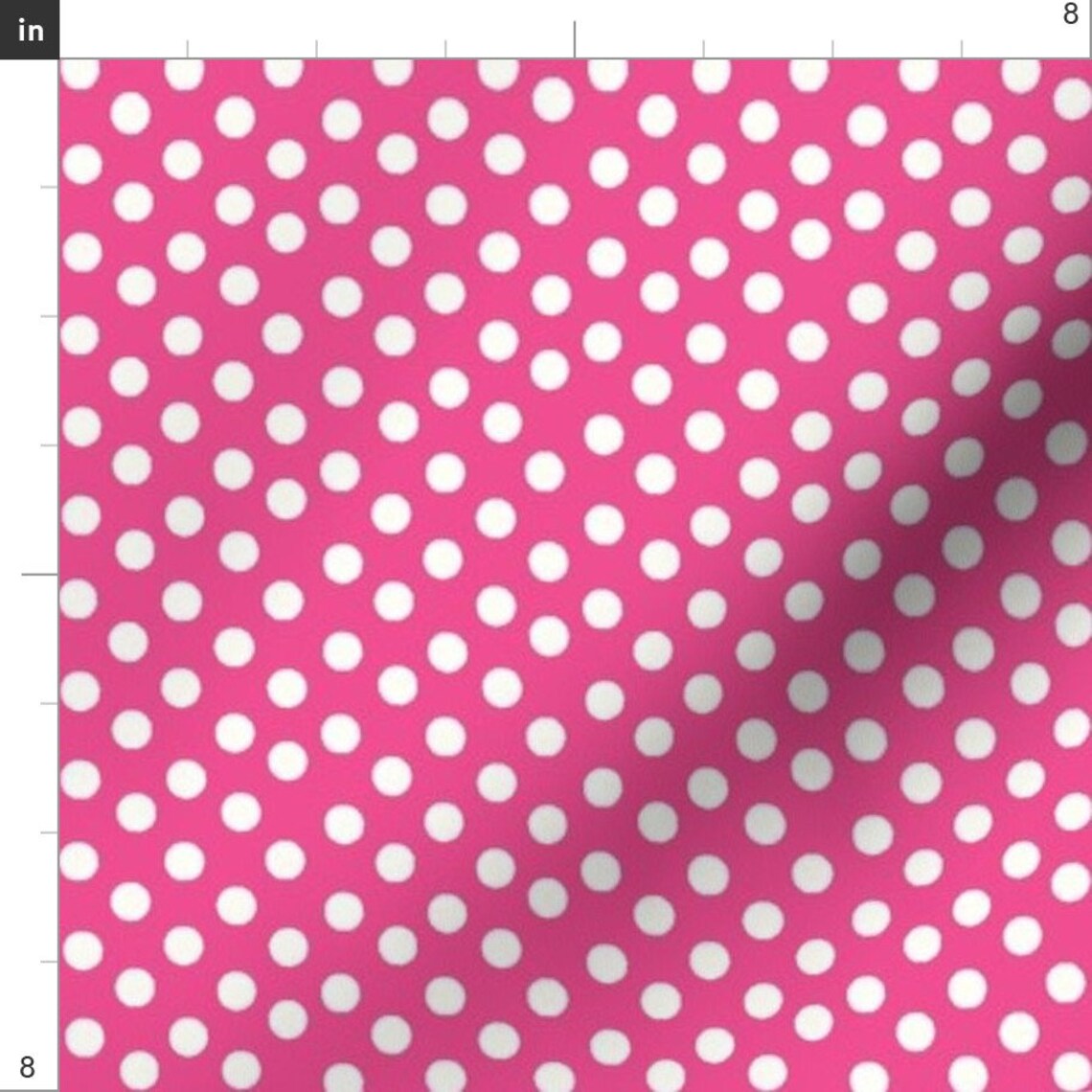 Pink Polka Dots Fabric Pretty Polka Dots in Hot Pink by - Etsy
