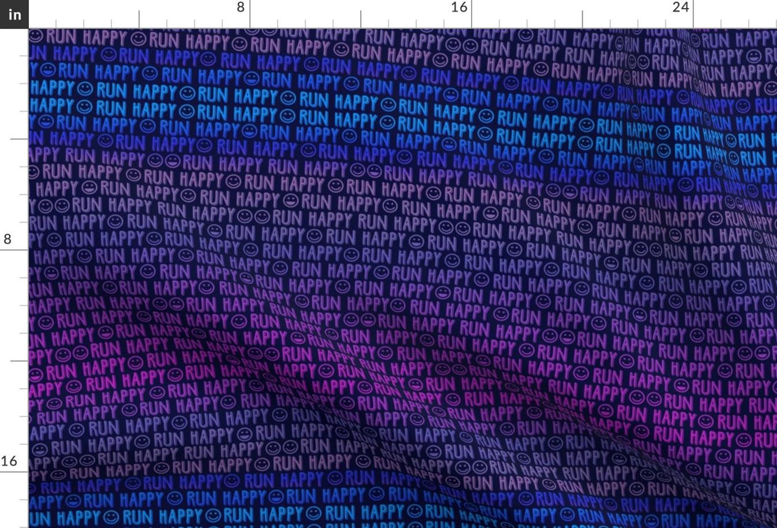 Happy Face Fabric - Run Happy Faces Purples Blues by Clothcraft - Happy ...
