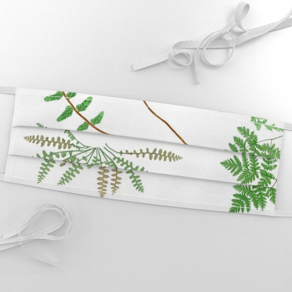 Botanical Ferns Fabric Fern Botanical White by | Etsy
