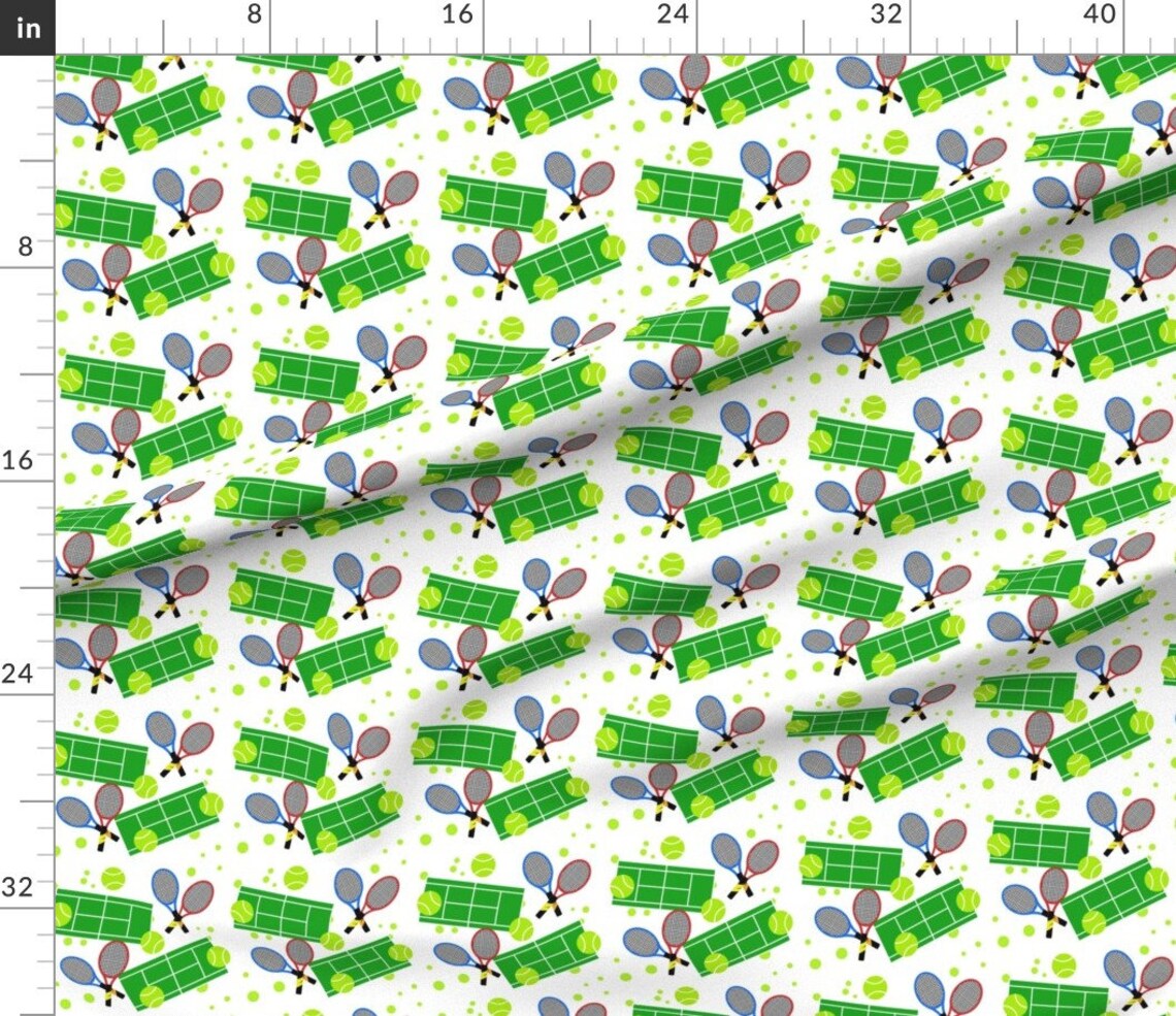 Tennis Fabric Tennis Match by Pumpkinbones Tennis Court - Etsy