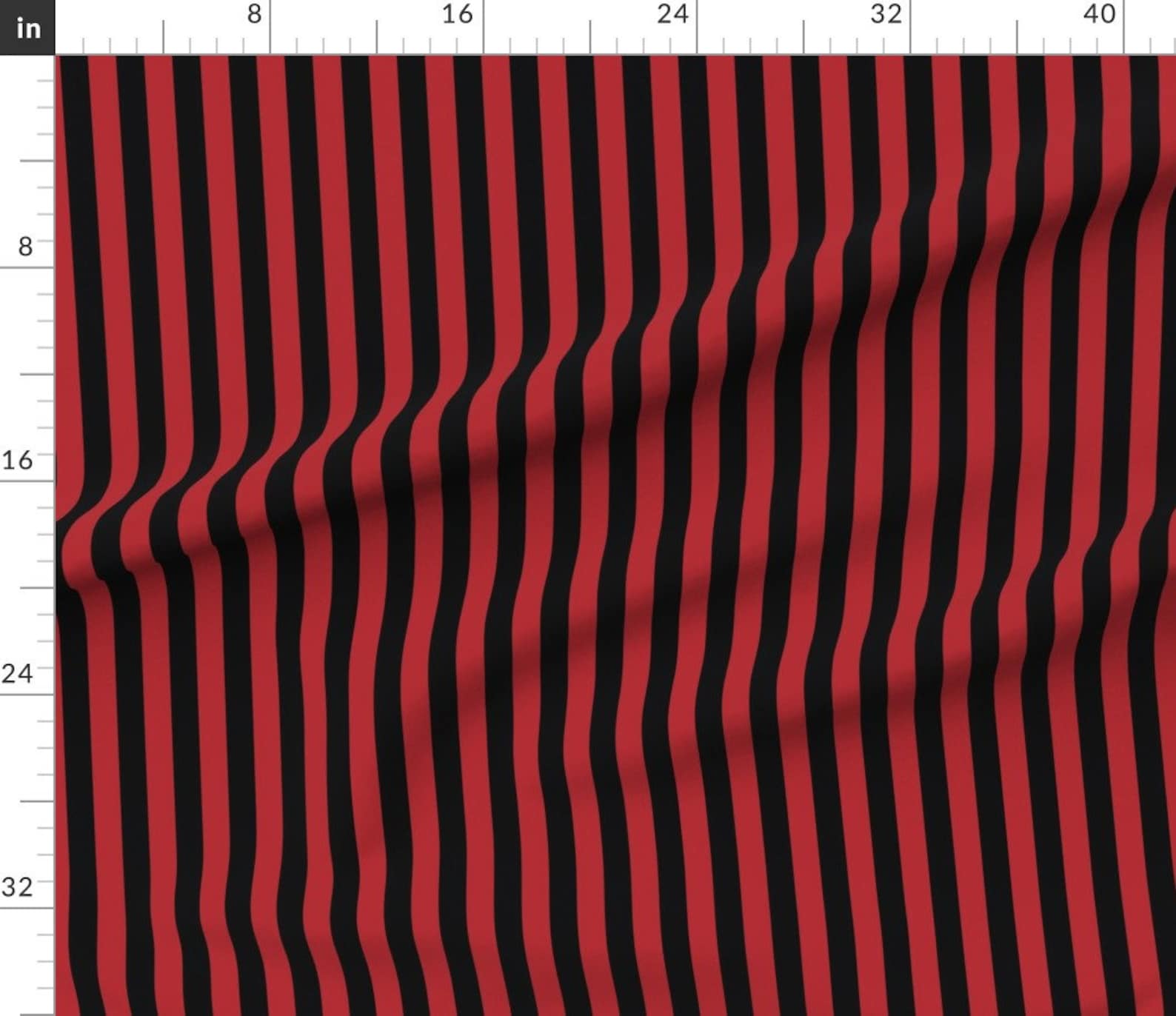 Stripy Fabric Dark Red Stripes Fabric Vertical By | Etsy