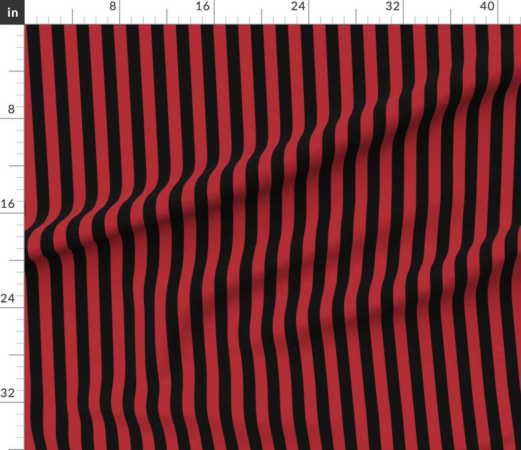 Stripy Fabric Dark Red Stripes Fabric Vertical by | Etsy