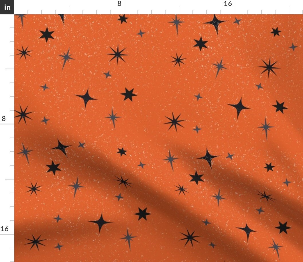 MCM Halloween Fabric Halloween Stars by Heidikenney Black - Etsy