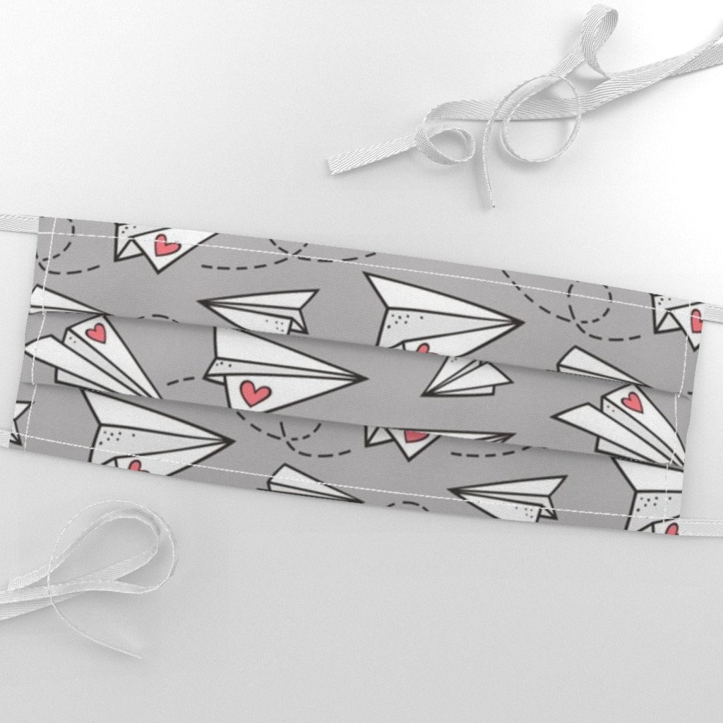 Paper Plane Fabric Paper Plane Love Hearts Valentine on | Etsy