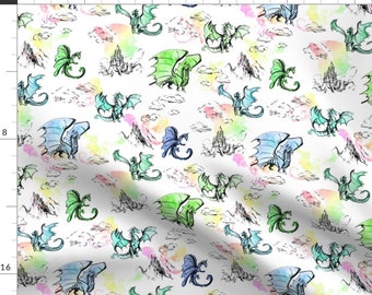 Dragon Fire Fabric by the Yard Dragons Fantasy Fabric - Etsy
