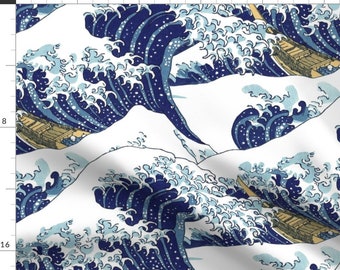 Japanese Wave Fabric - Etsy