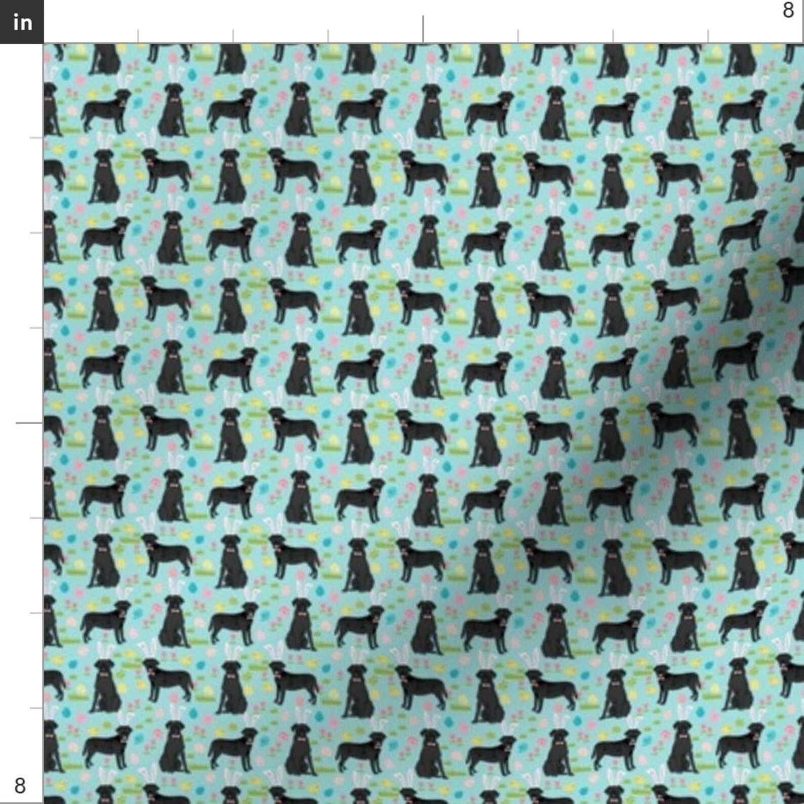 Black Lab Fabric Labrador Retriever Easter Pastel Fabric Dog - Etsy