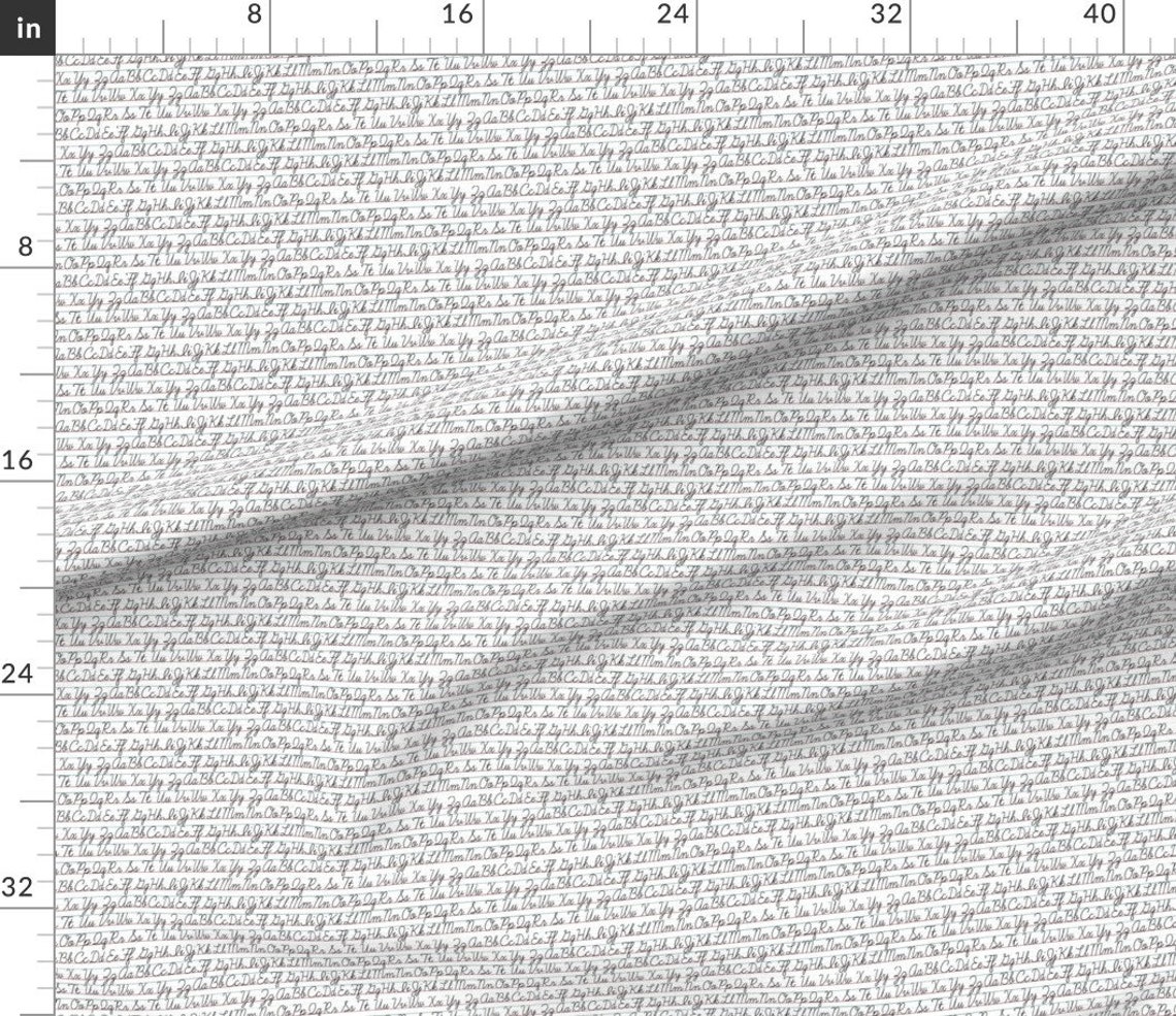 Cursive Fabric Cursive Handwriting by Wolfishie Cursive | Etsy