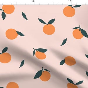 Clementine Minimal Abstract Fruit Fabric Clementine Blush Pink by Kimsa ...