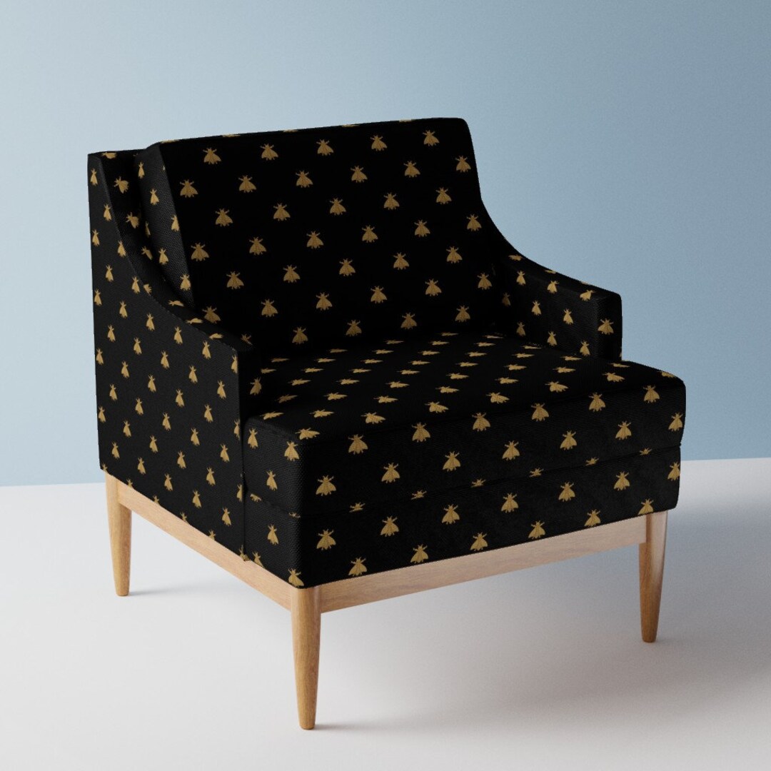 Napoleonic Bees Upholstery Fabric Napoleonic Bees Gold Black by ...
