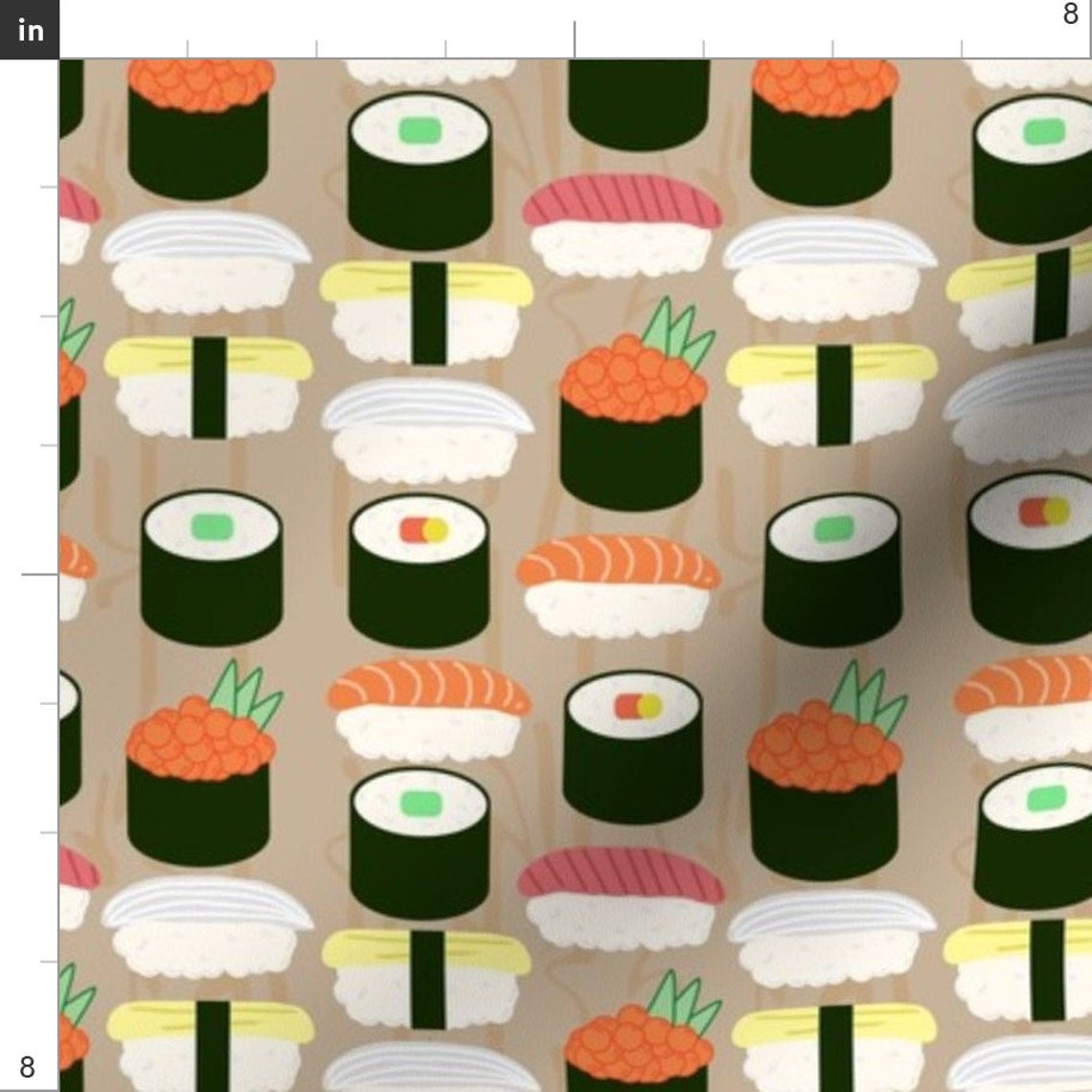 Sushi Fabric Sushi by Sylviaoh Sushi Food Novelty Cotton - Etsy