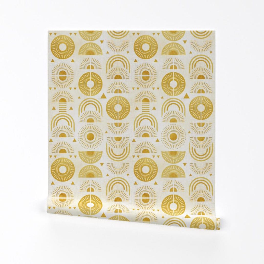 Boho Wallpaper Boho Sunshine by Patricia Lima Beige Cream Yellow ...