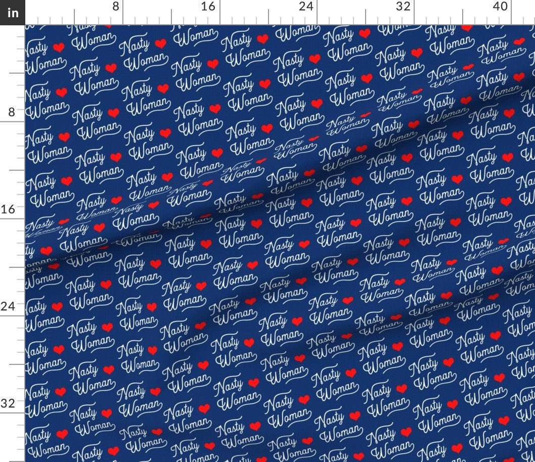 Navy Feminist Fabric Nasty Woman by Brainsarepretty Womens - Etsy