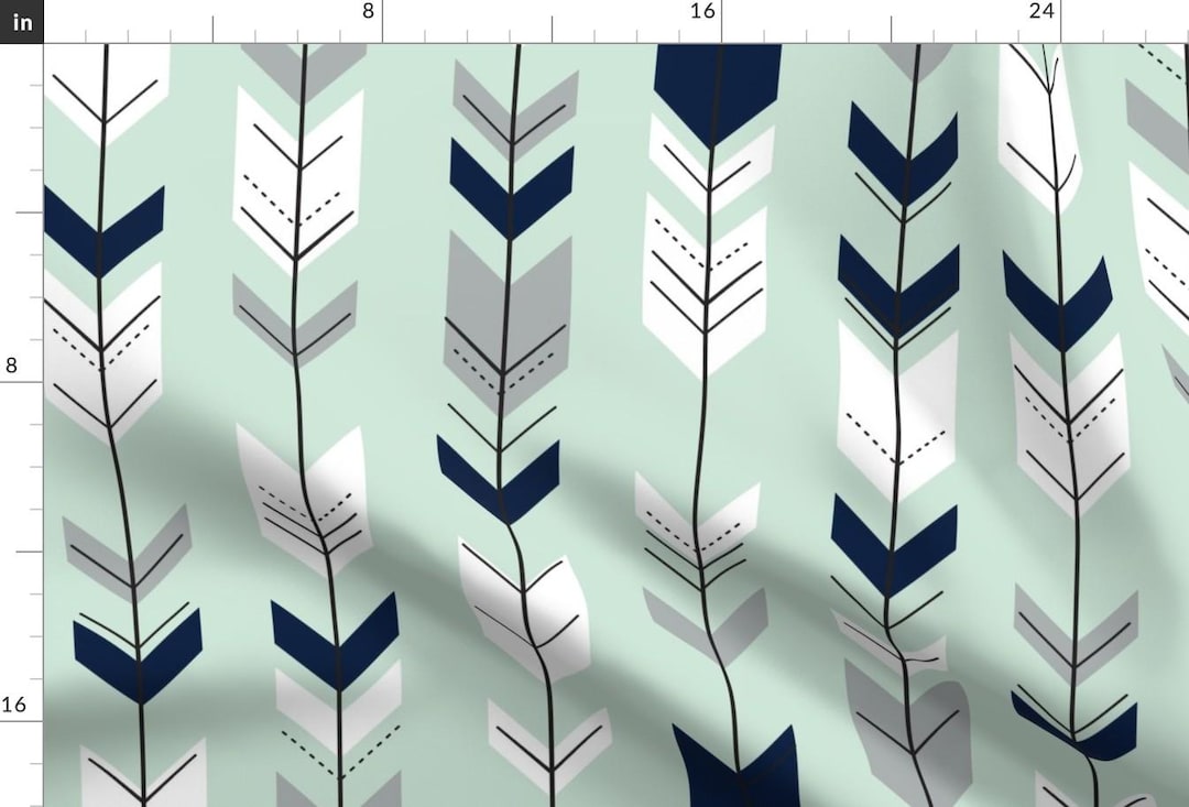 Fletching Arrows Fabric - Arrows / Northern Lights - Mint Custom Fabric ...