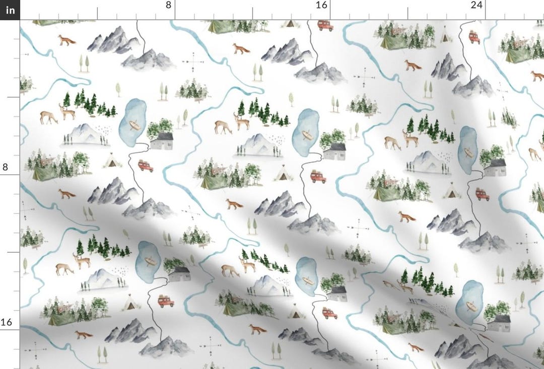 Adventure Awaits Fabric - the Mountains Are Calling White by ...
