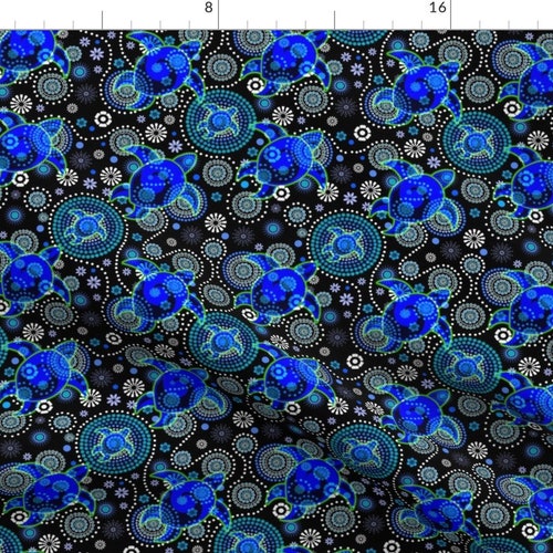 Hawaiian Honu Dusk Blue Turtle Fabric Aura Collection | Etsy
