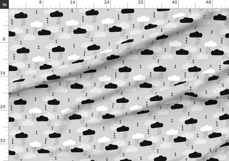 Clouds Fabric Modern Clouds / Fog Custom Fabric By Little | Etsy