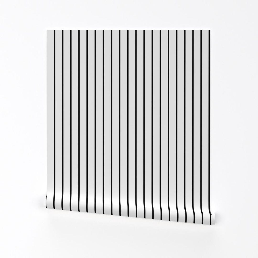 Stripes Removable Peel and Stick Wallpaper - Black White Monochrome ...